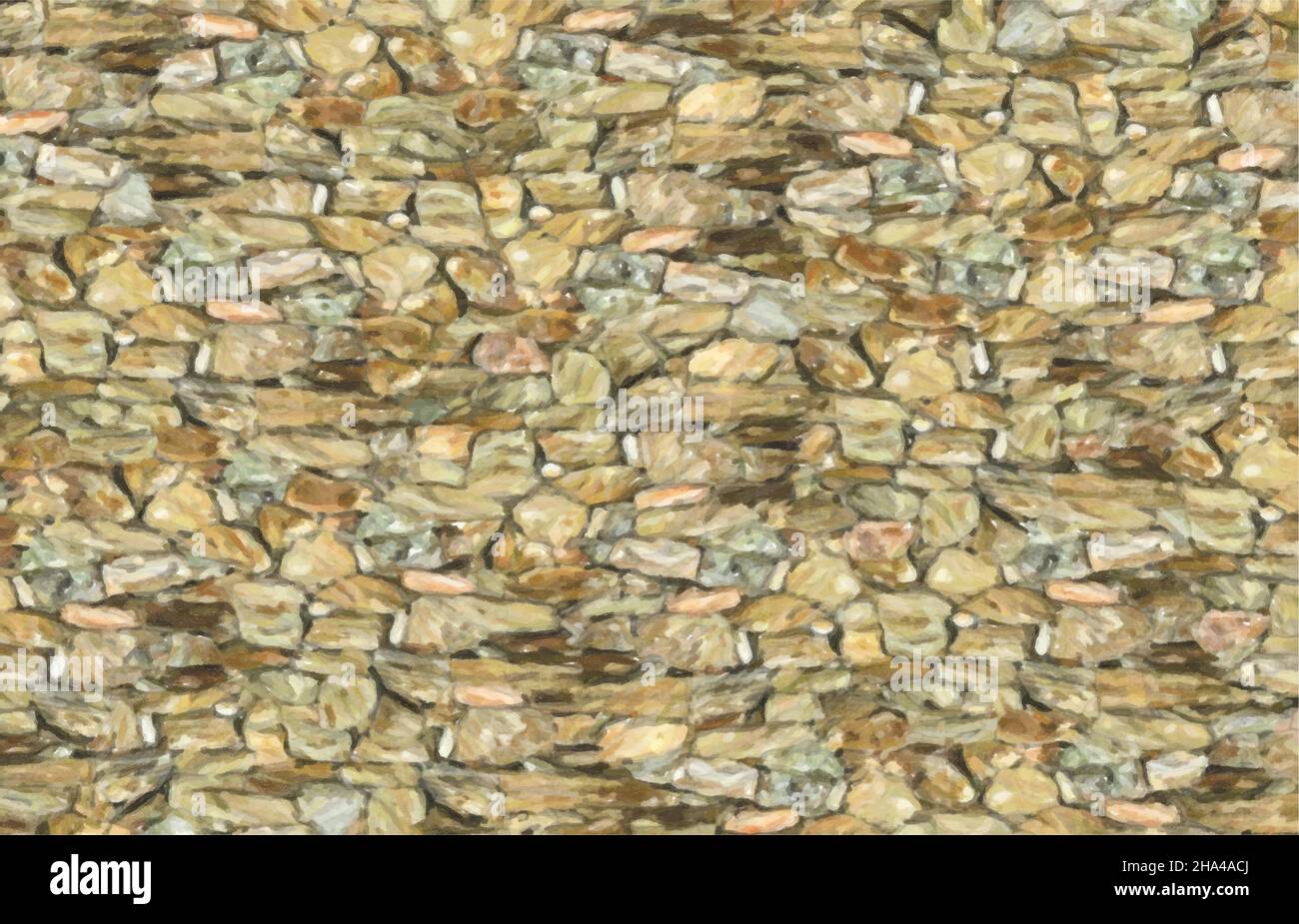 Stone masonry pastel oil watercolor vector eps Stock Vector Image & Art ...