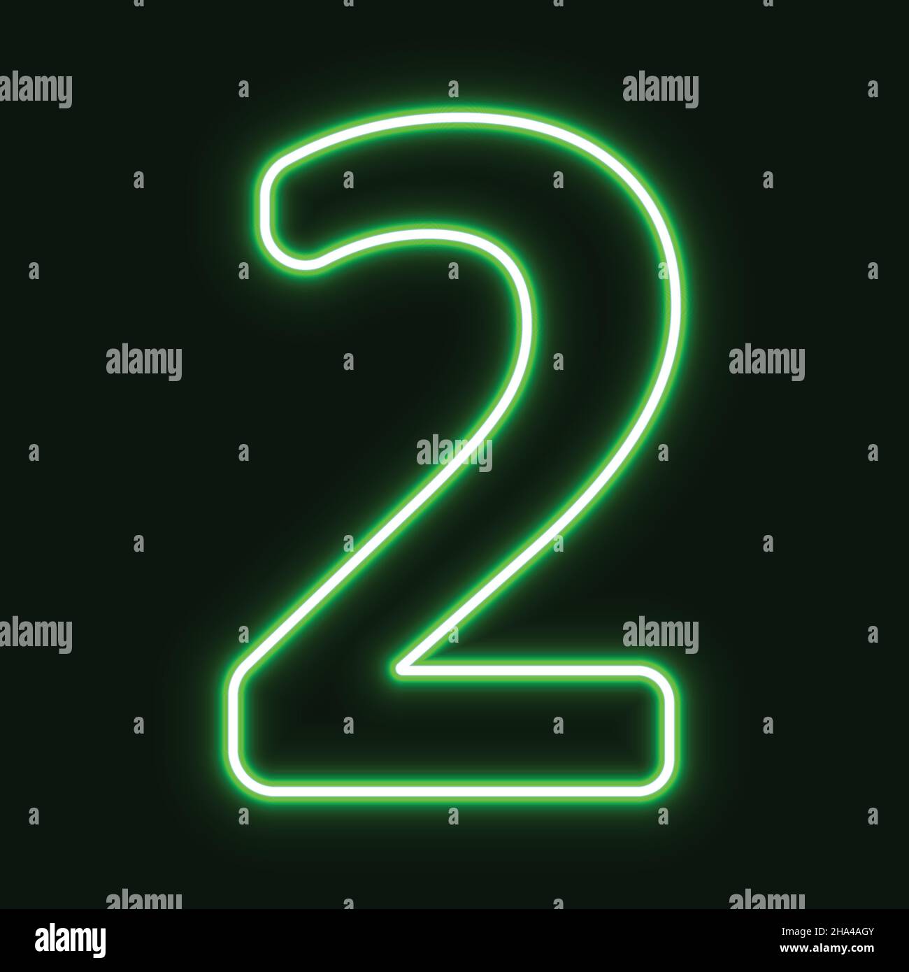 Neon number two symbol neon sign vector. vector illustration Stock ...