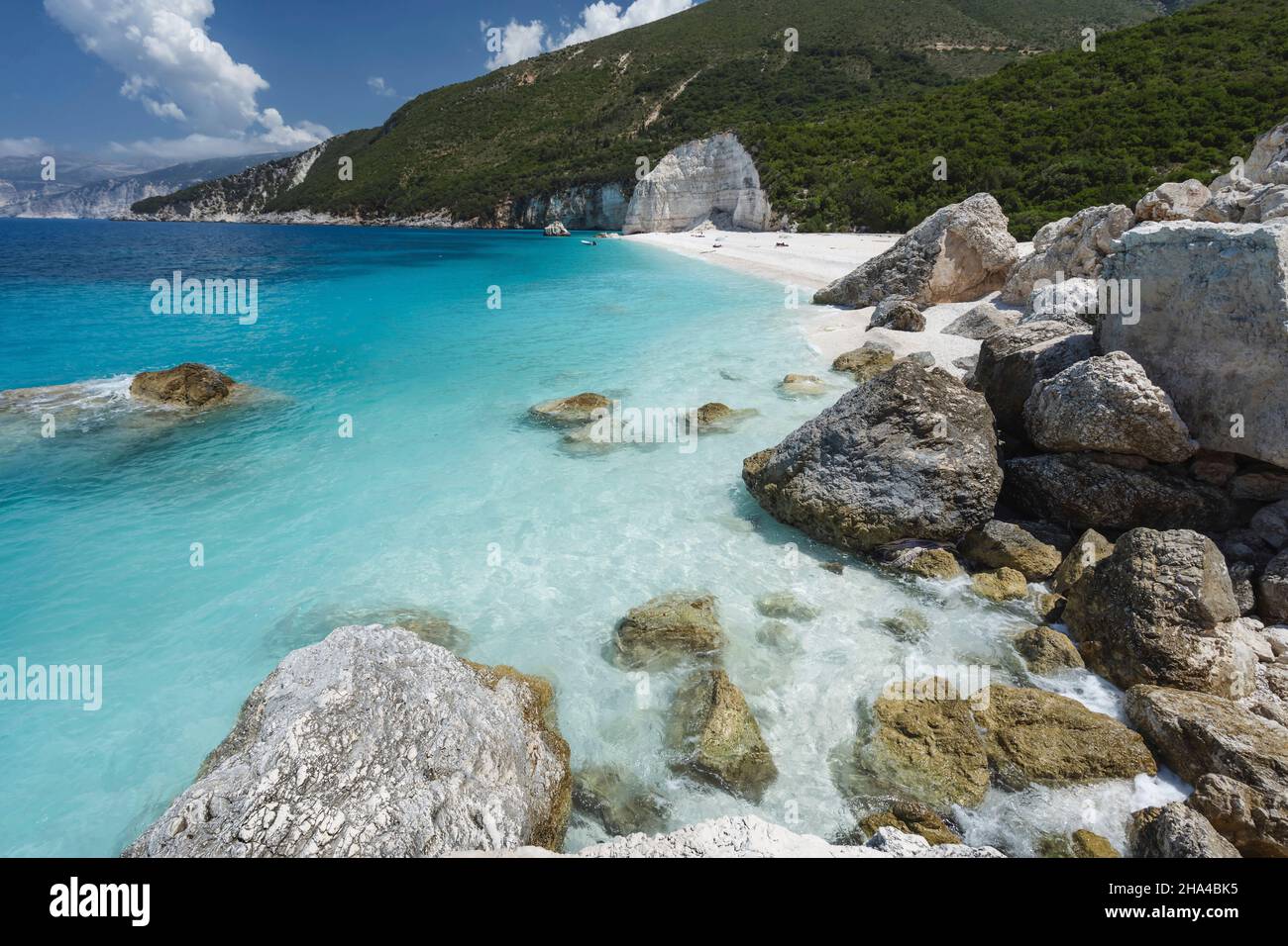 remote and hidden fteri beach in kefalonia island,greece,europe Stock ...