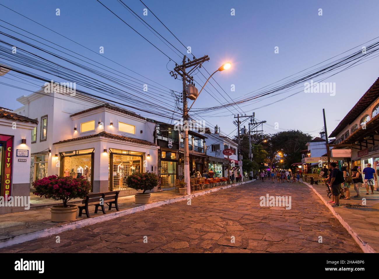 Buzios, Brazil - July 24, 2018: Famous Stone Street (Rua das Pedras) is ...