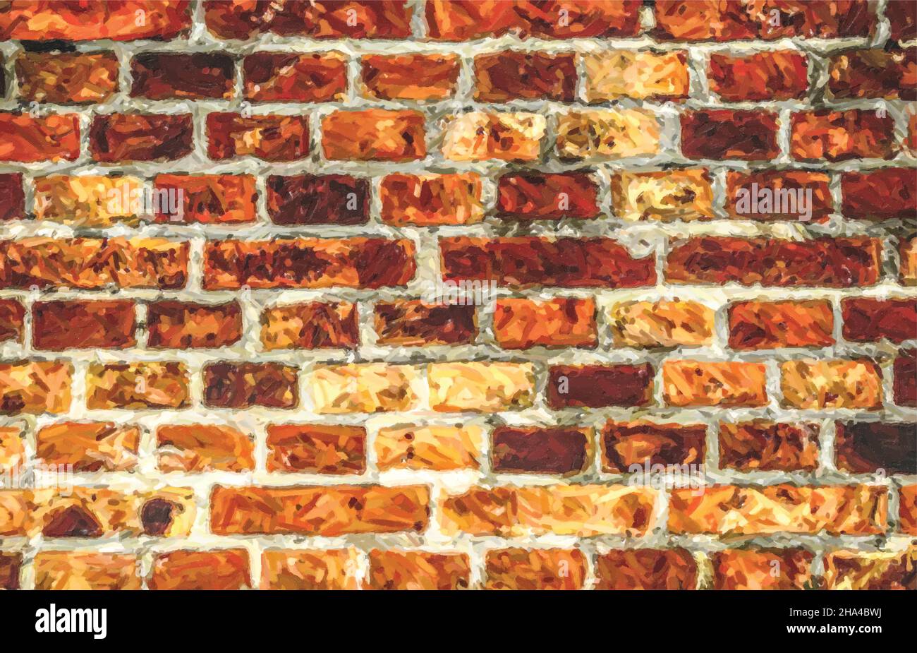 Red brickwork pastel oil watercolor vector eps Stock Vector Image & Art ...