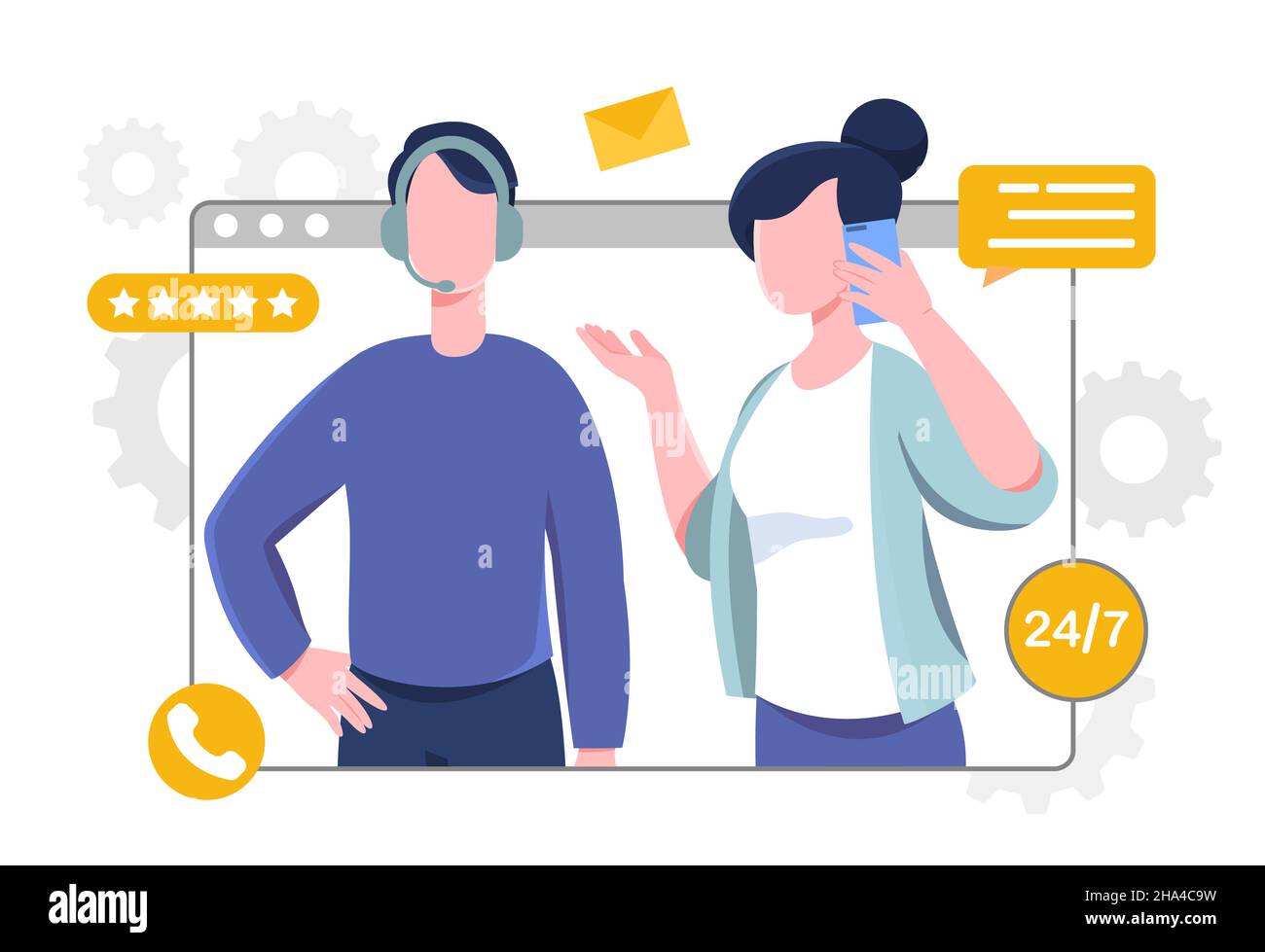 Contact us concept Stock Vector Image & Art - Alamy