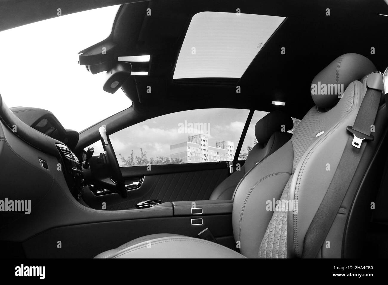 Car interior luxury service. Car interior details Stock Photo - Alamy