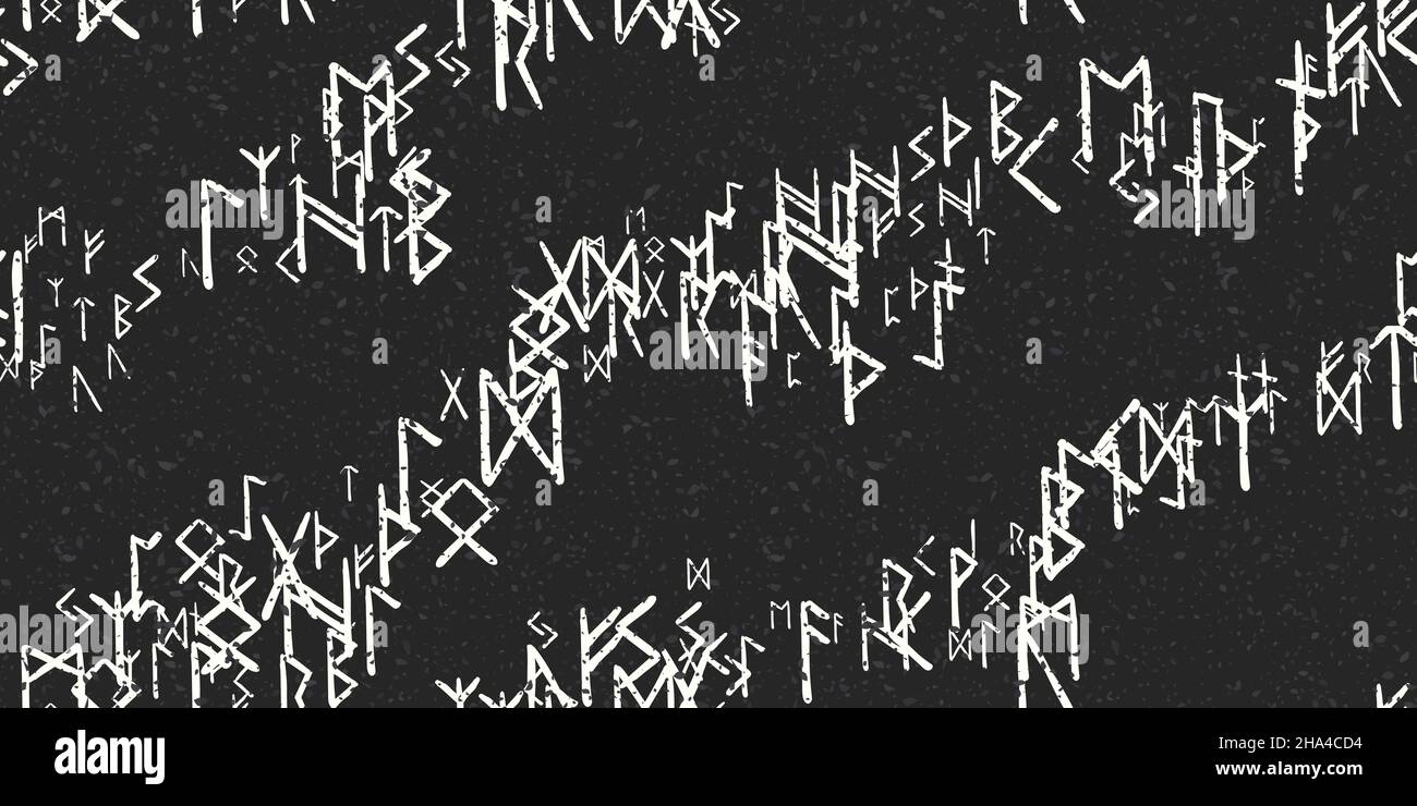 Runes seamless ethnic pattern. Runic alphabet, Futhark. Ancient norse ...