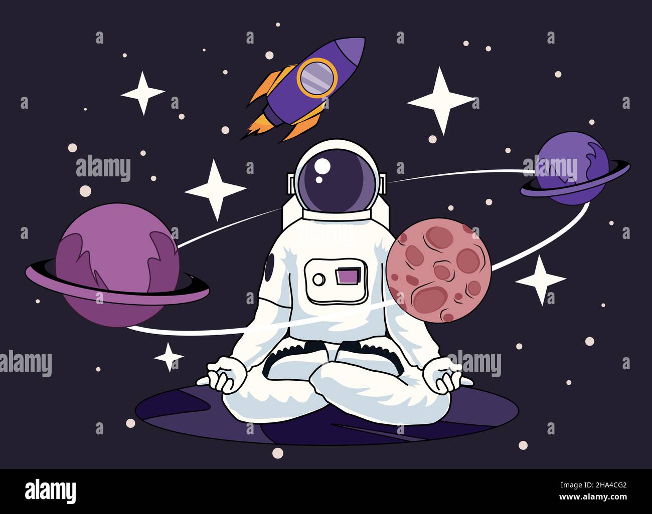 Astronaut moon sitting Stock Vector Images - Alamy