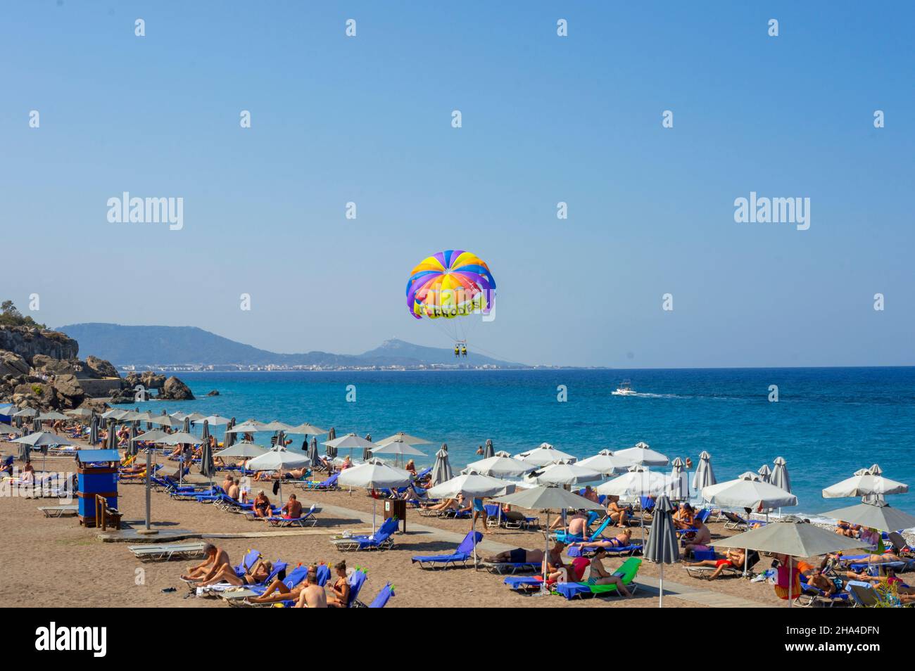 09 15 2021 Rhodes Greece view of Akti Kanari Beach Stock Photo - Alamy