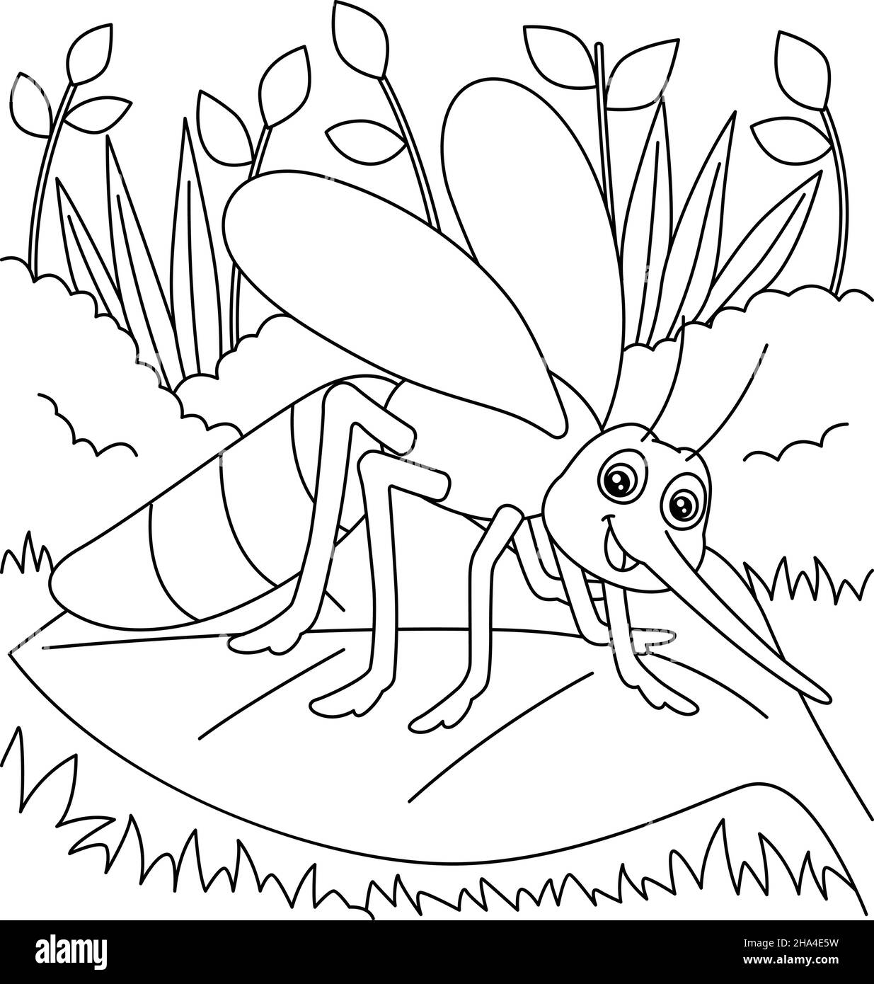 Mosquito Coloring Page for Kids Stock Vector Image & Art - Alamy
