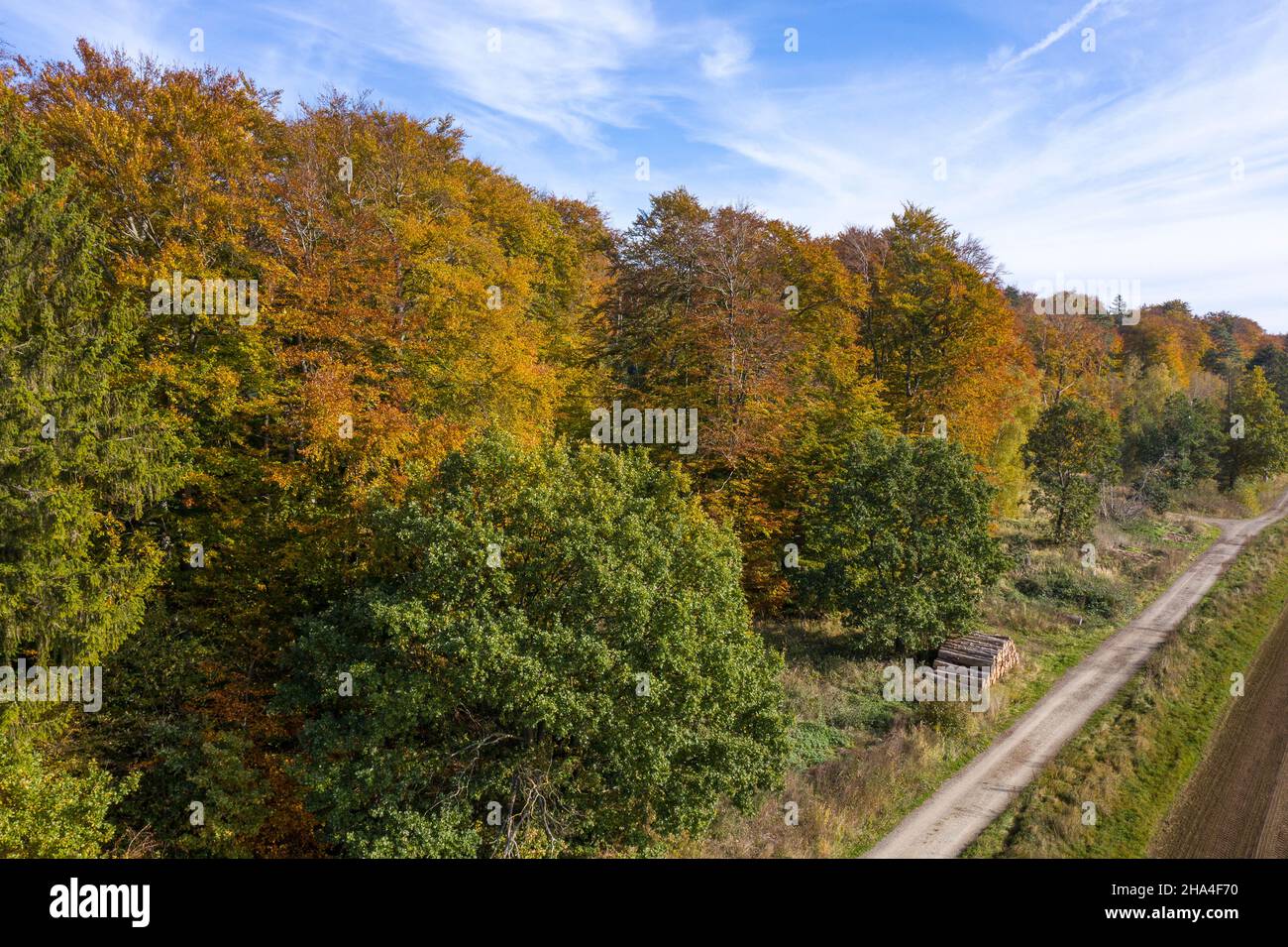 germany,lower saxony,the elm near evessen,aerial view Stock Photo - Alamy