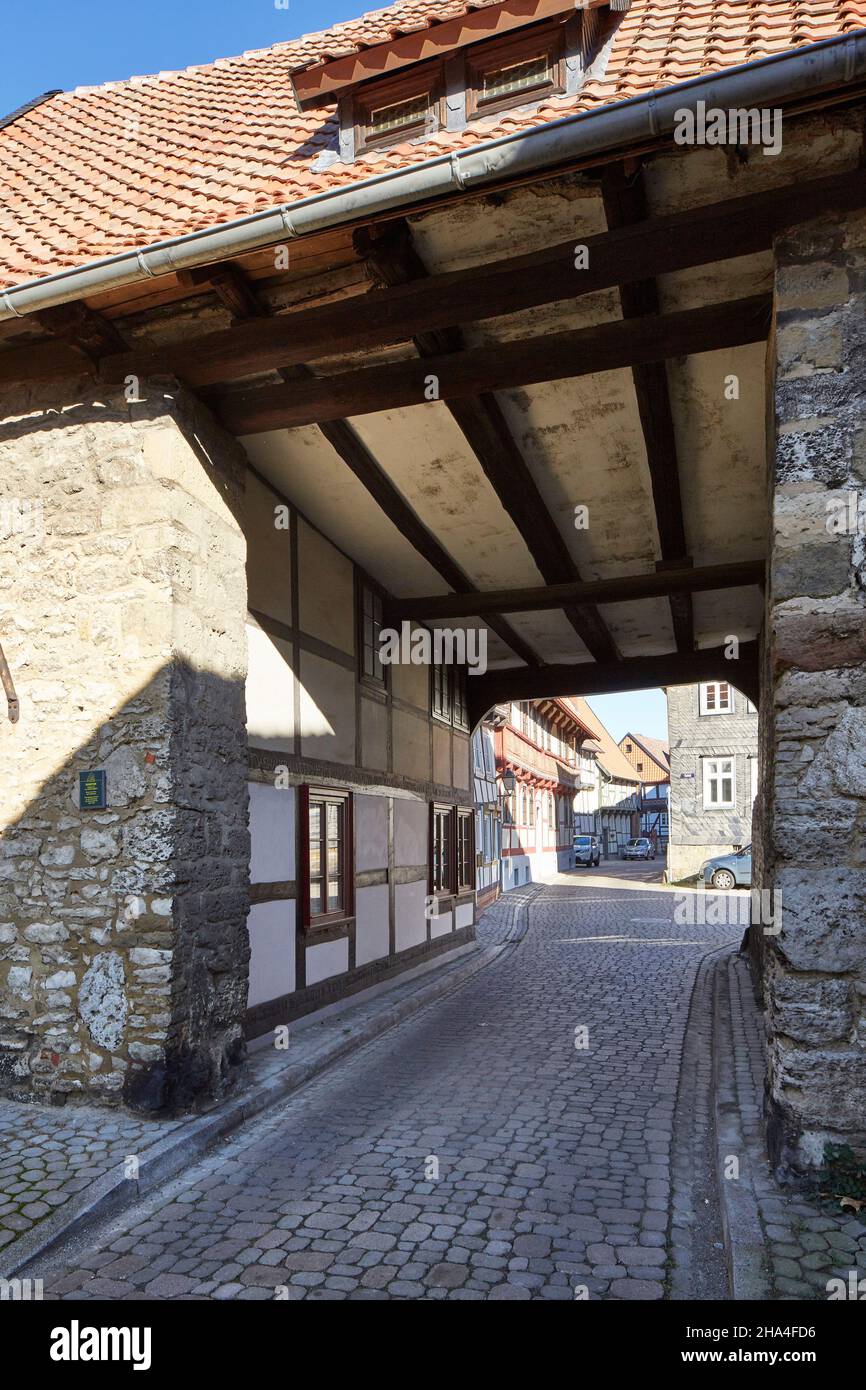 germany,lower saxony,hornburg,half-timbered houses in the old town ...