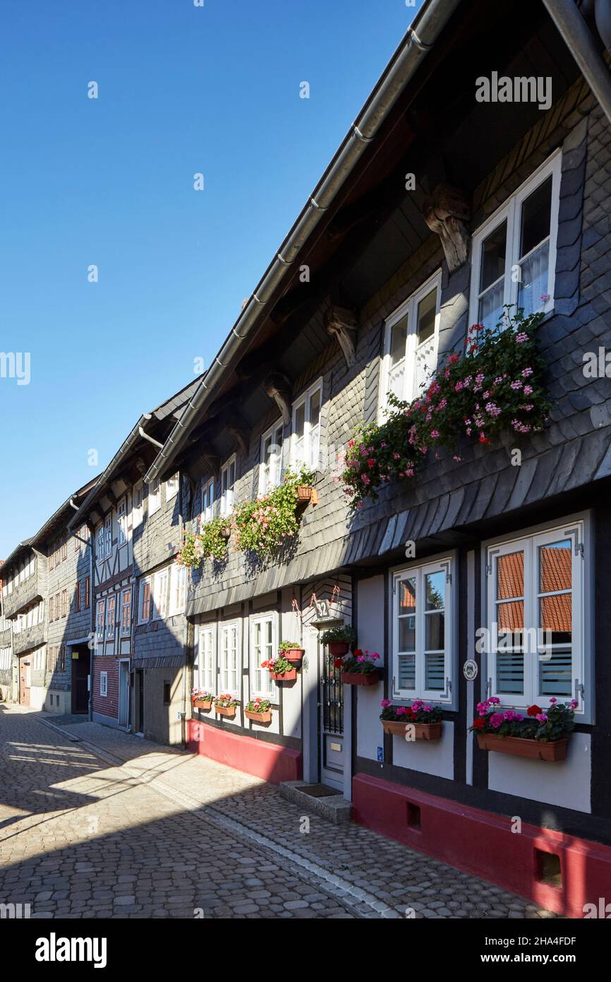 germany,lower saxony,hornburg,half-timbered houses in the old town ...