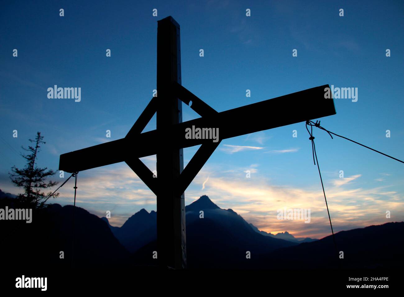 mountain cross near mittenwald,sunset,nature,mountains,wetterstein ...