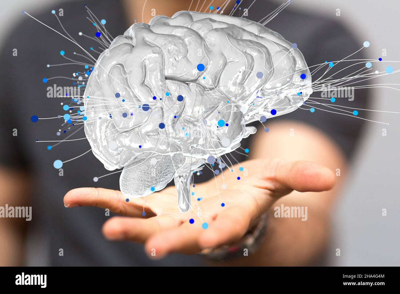 3D rendering of an abstract brain; AI concept Stock Photo - Alamy