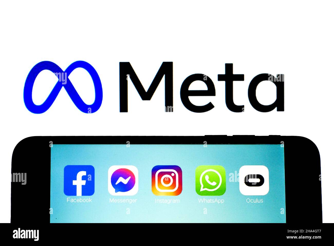 In this photo illustration the app icons of Facebook, Messenger ...