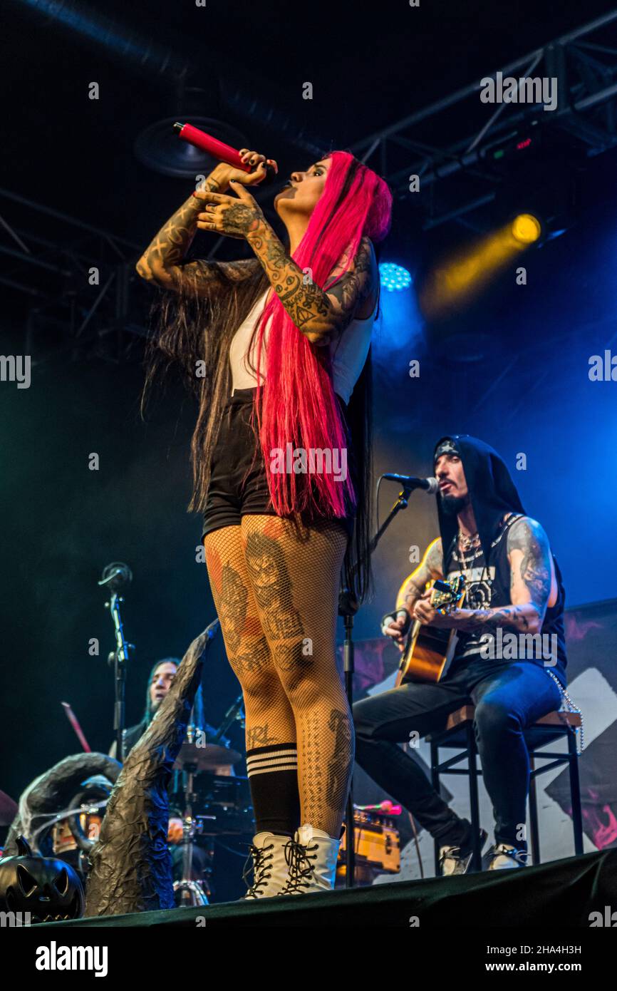 MADRID, SPAIN - Oct 31, 2021: A vertical shot of an Acoustic Halloween ...