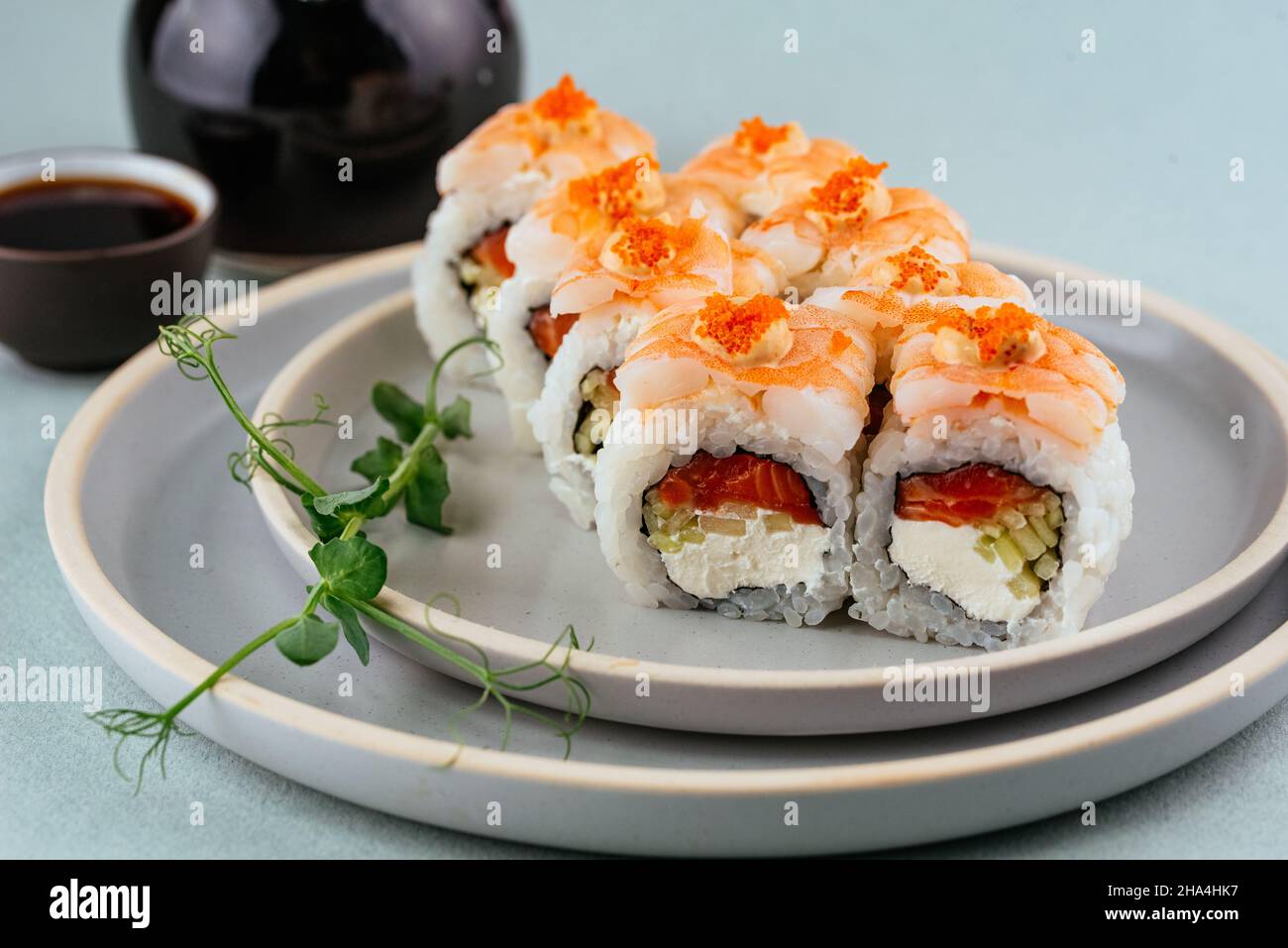 fresh traditional japanese sushi roll Stock Photo - Alamy