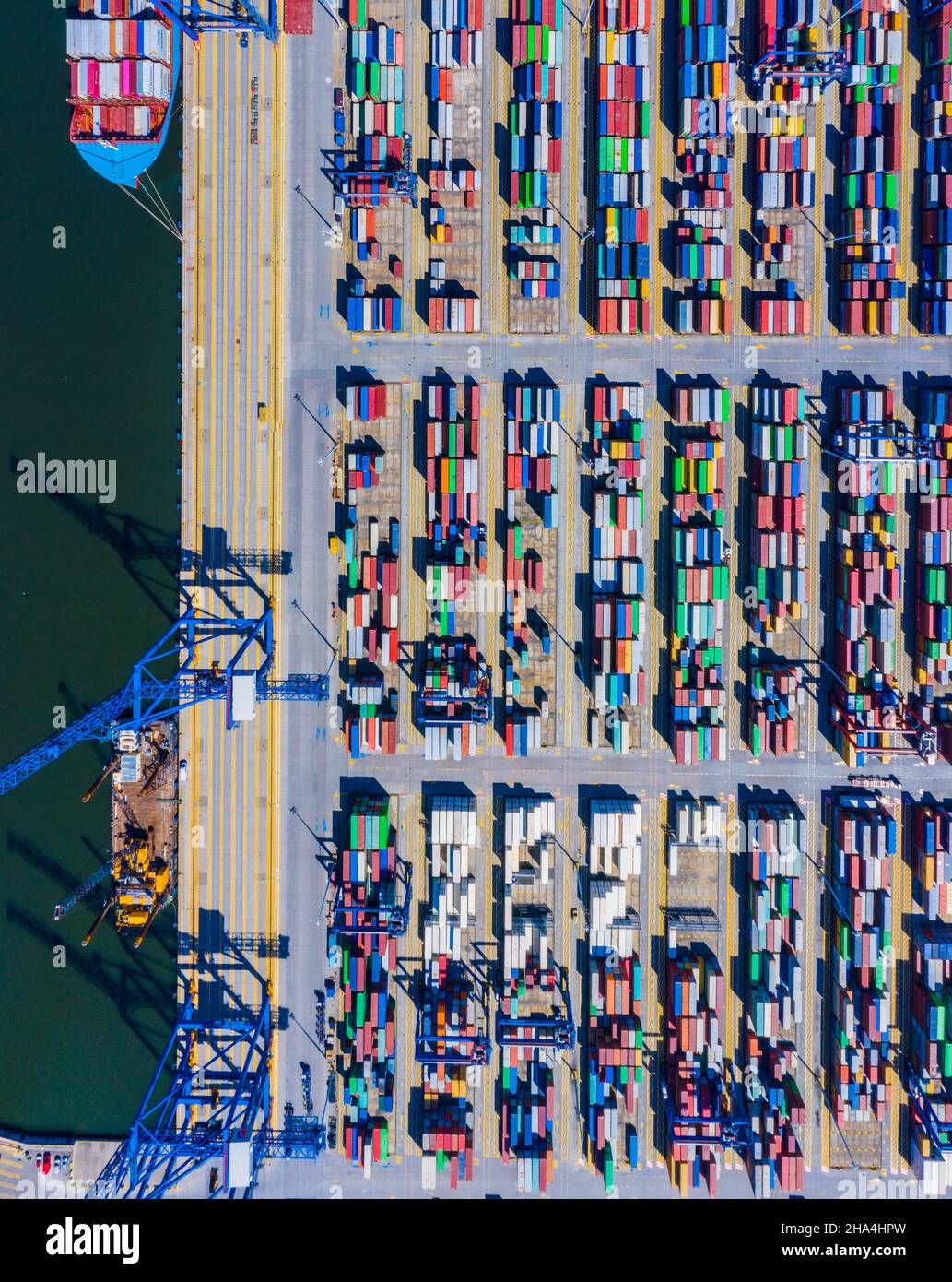 Container ship from sea port working for delivery containers shipment ...