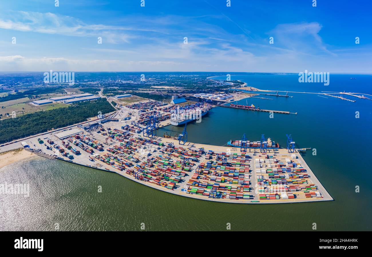 Container ship in export and import business and logistics. Shipping ...