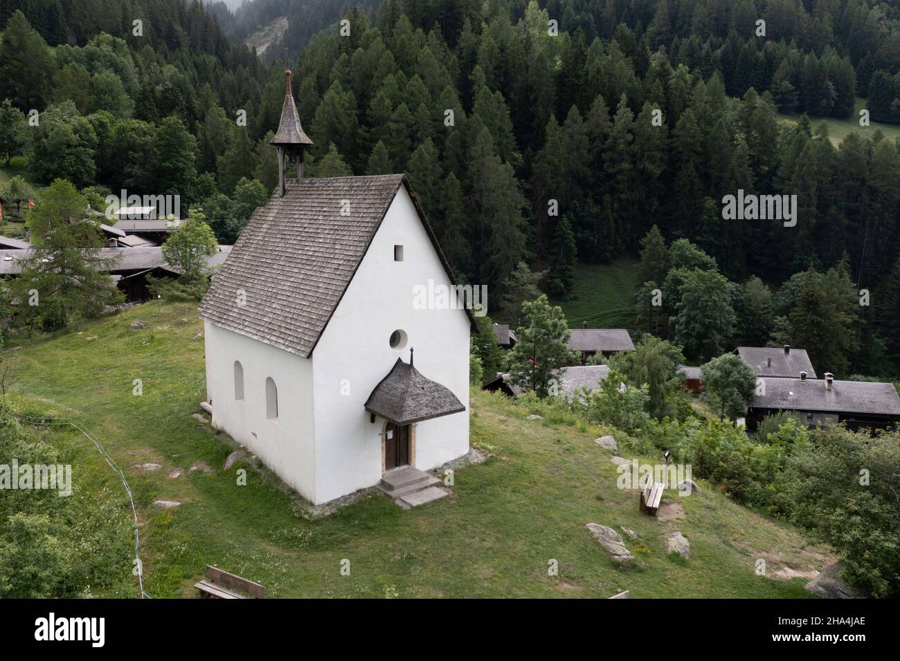 small white church from aerial view Stock Photo - Alamy