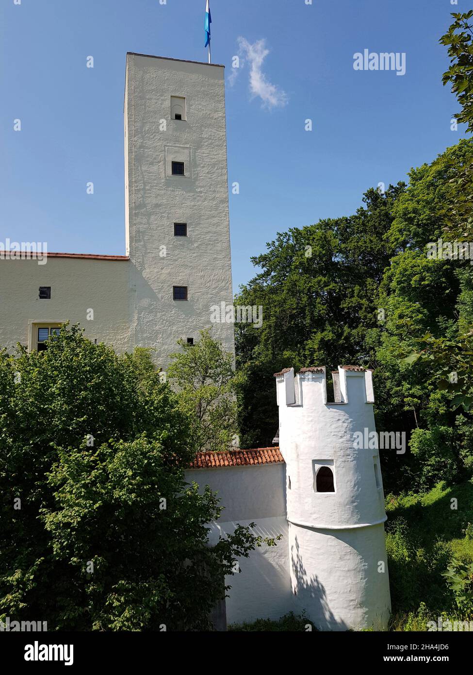 grünwald castle,late medieval hilltop castle above the isar valley ...