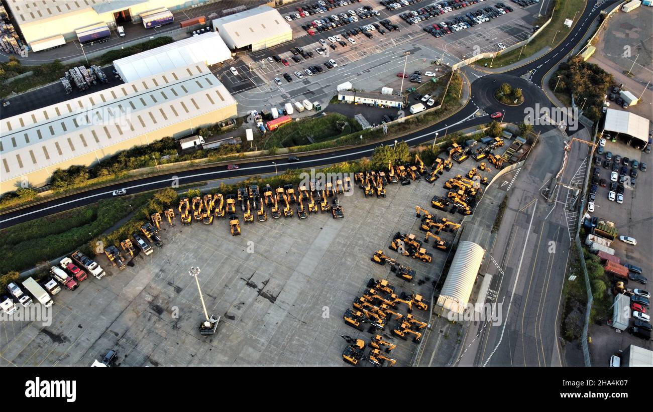 Aerial Photographs of Vehicles and machinery at the Port of Tilbury in ...