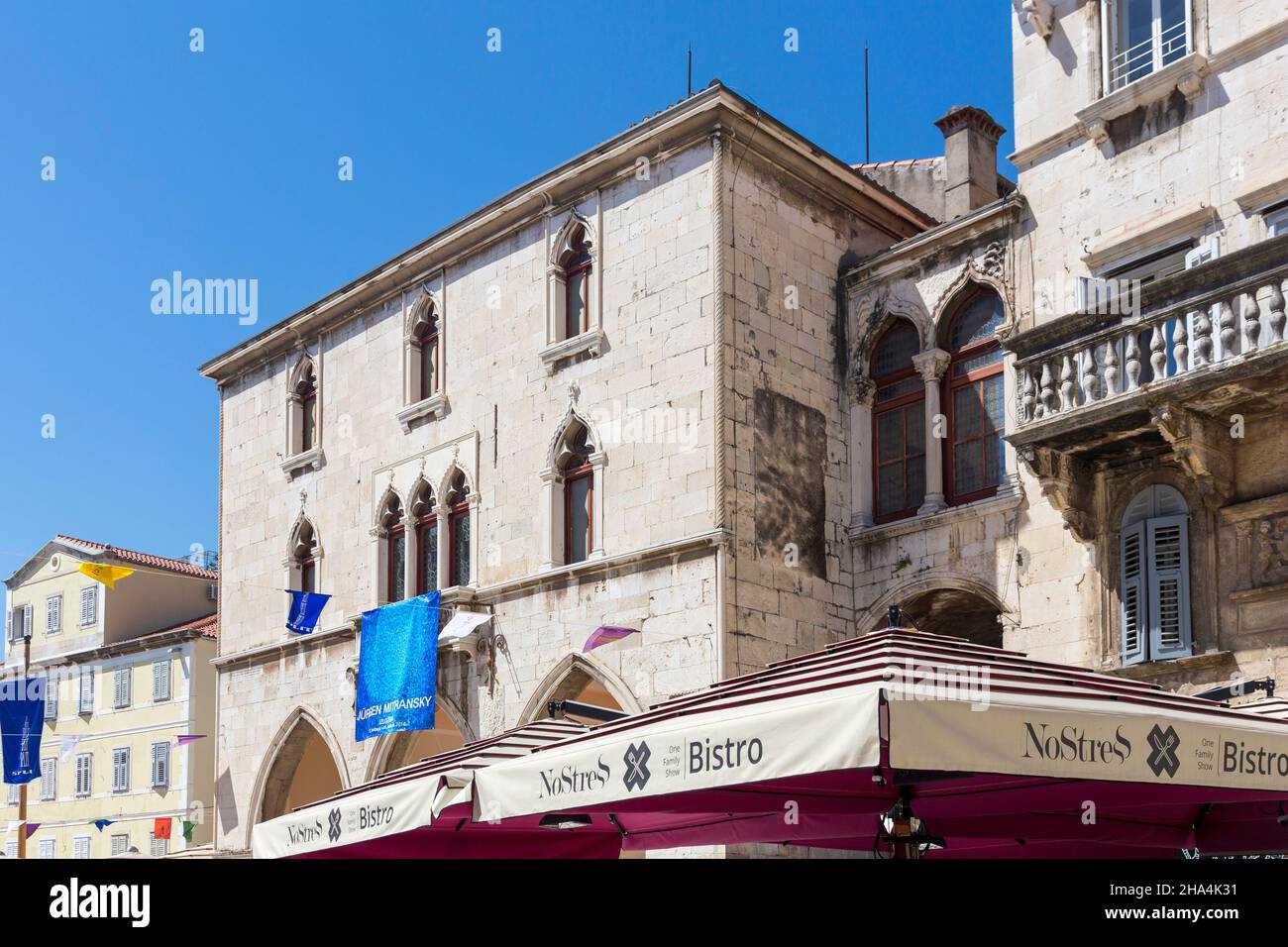 inside the walls of the historical center / old town of split in ...