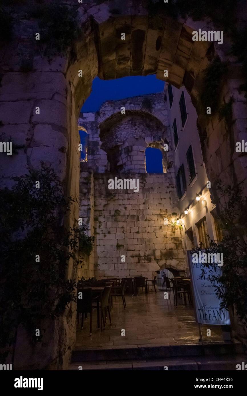 inside the walls of the historical center / old town of split in ...