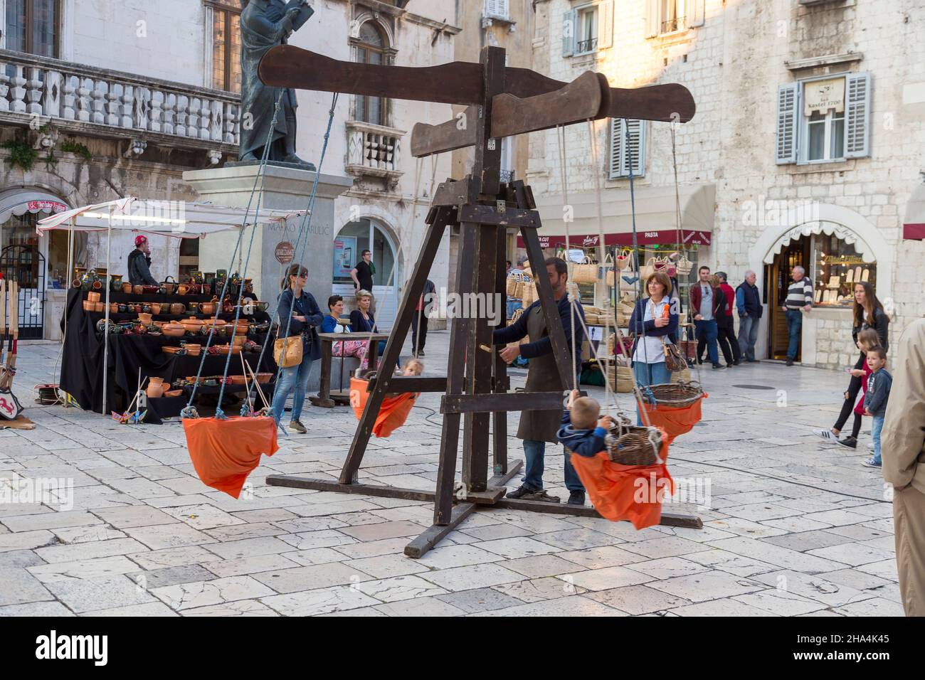 inside the walls of the historical center / old town of split in ...