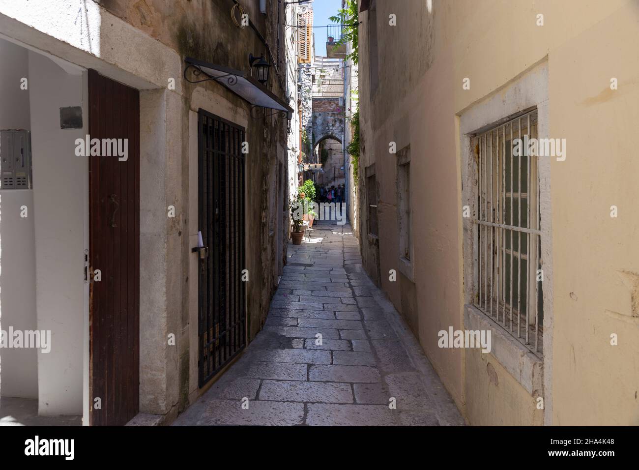 inside the walls of the historical center / old town of split in ...