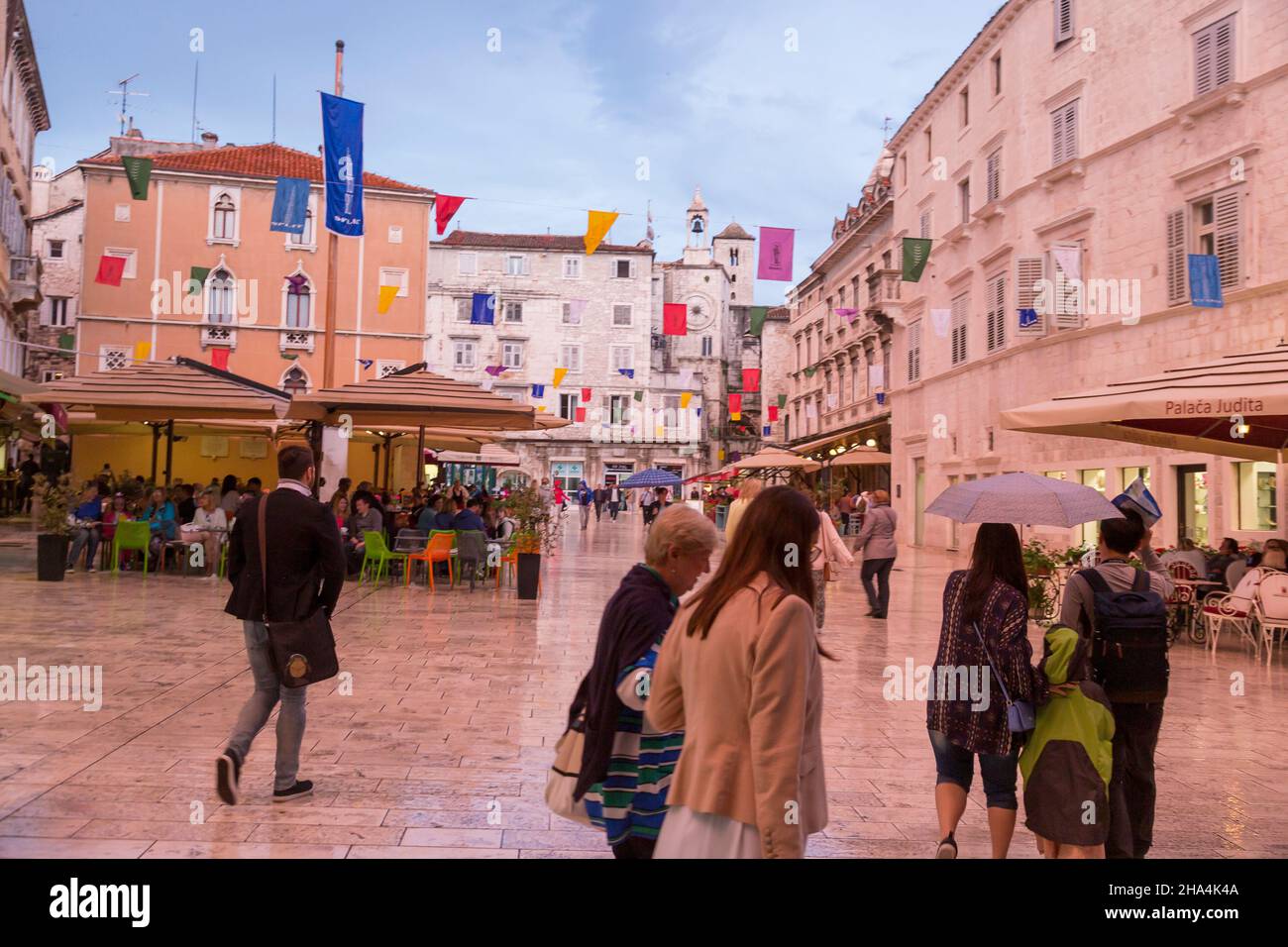 inside the walls of the historical center / old town of split in ...