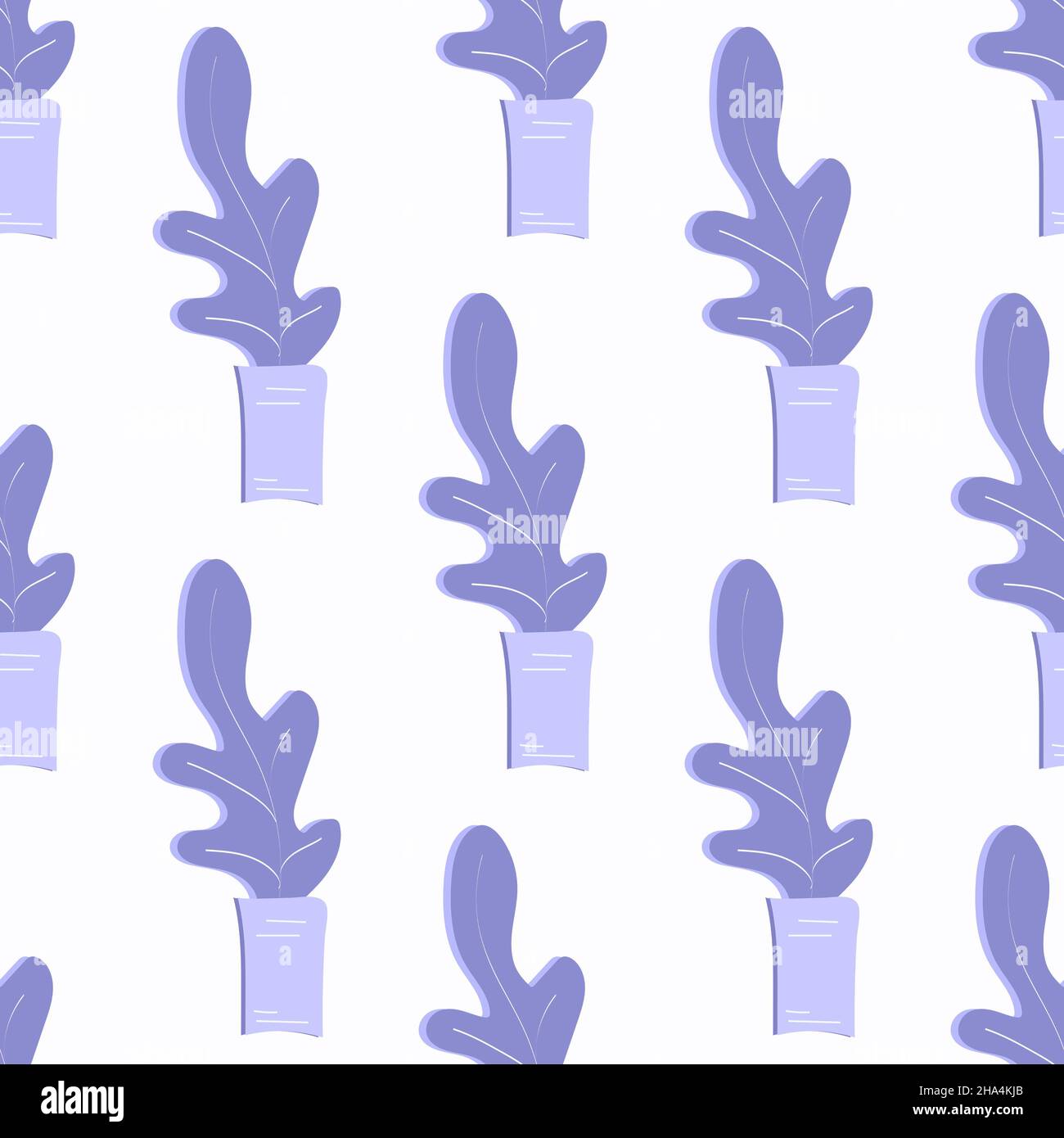 Very Peri blue color house plant in the flowerpot repeat seamless ...