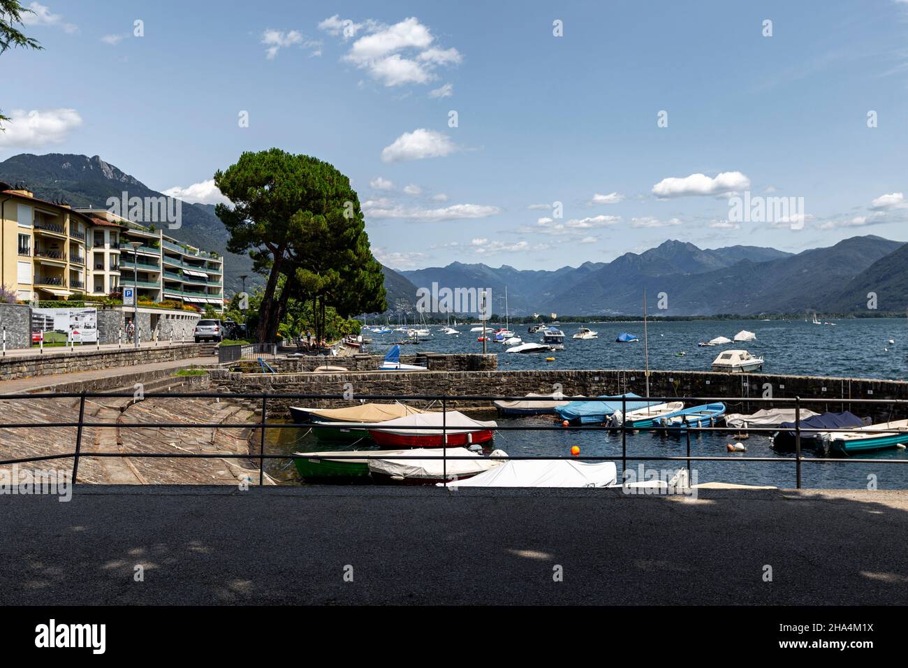 promenade alongside locarno on the shores of lake maggiore. locarno ...