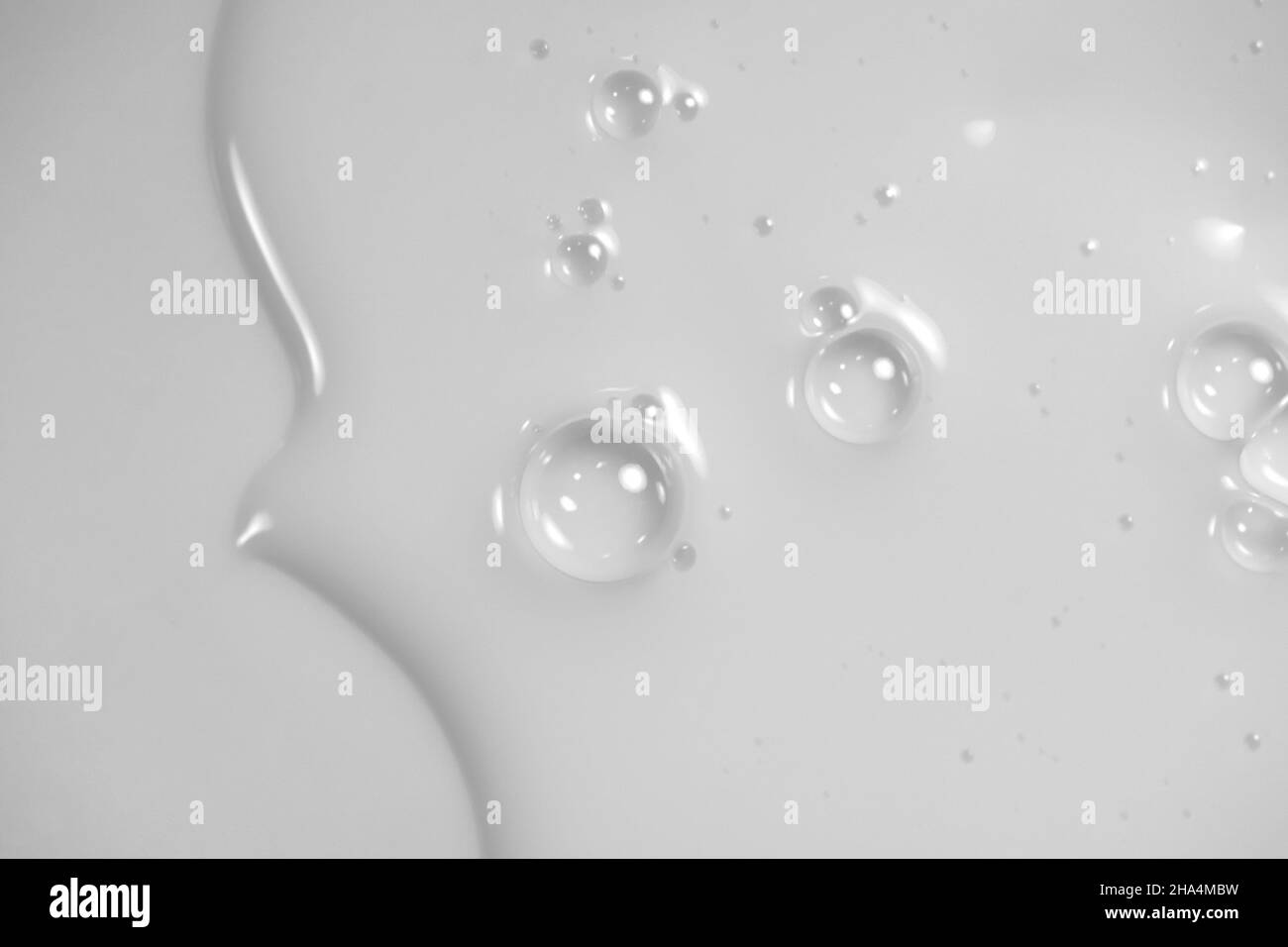 Cream gel transparent cosmetic serum oil sample texture with bubbles ...