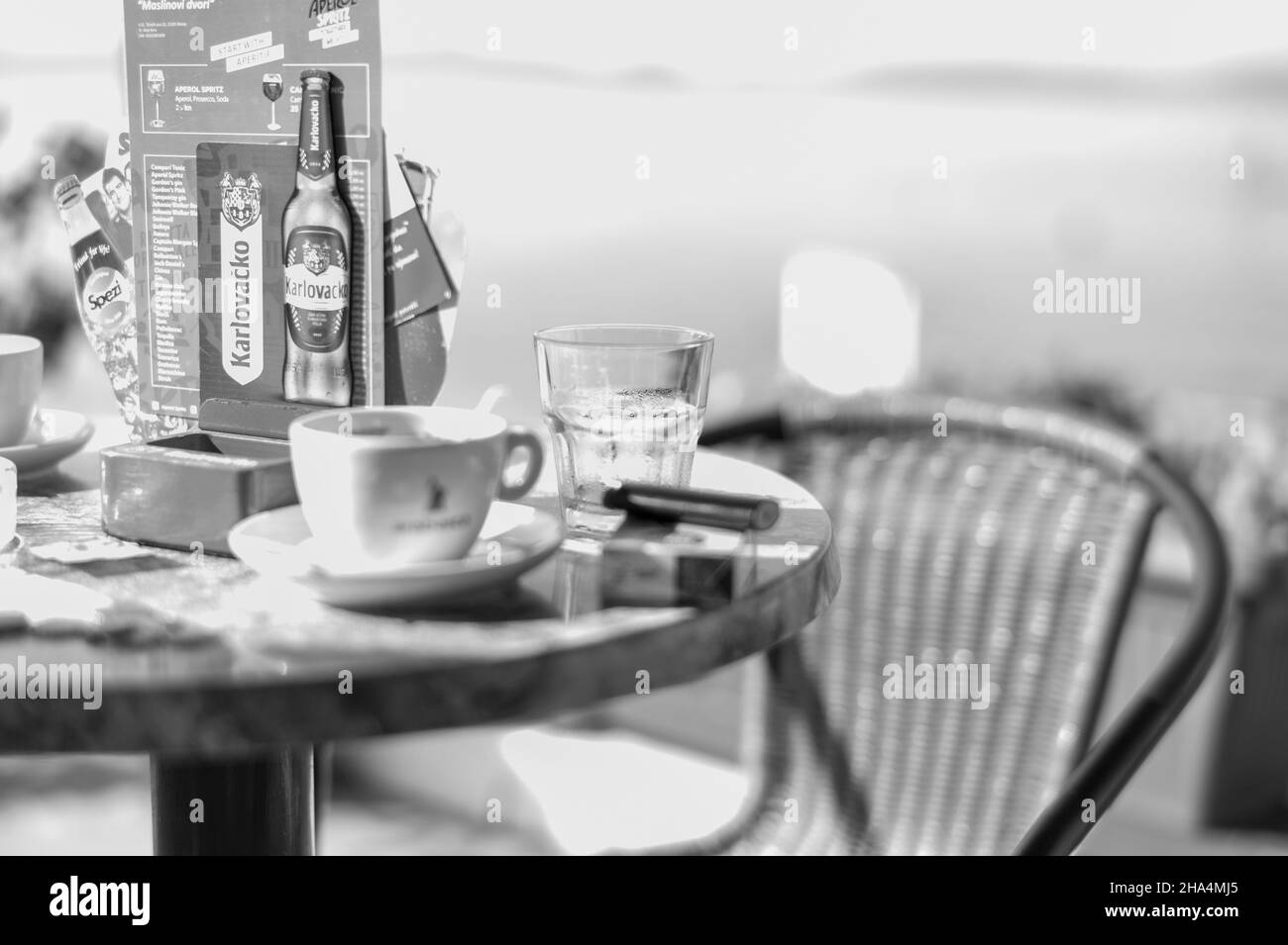 Morning sitting Black and White Stock Photos & Images - Alamy