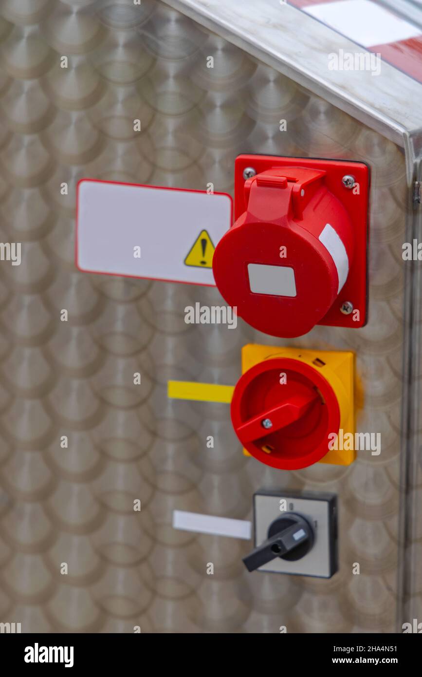 Three Phase Connection Main Power Control Safety Switch Stock Photo - Alamy