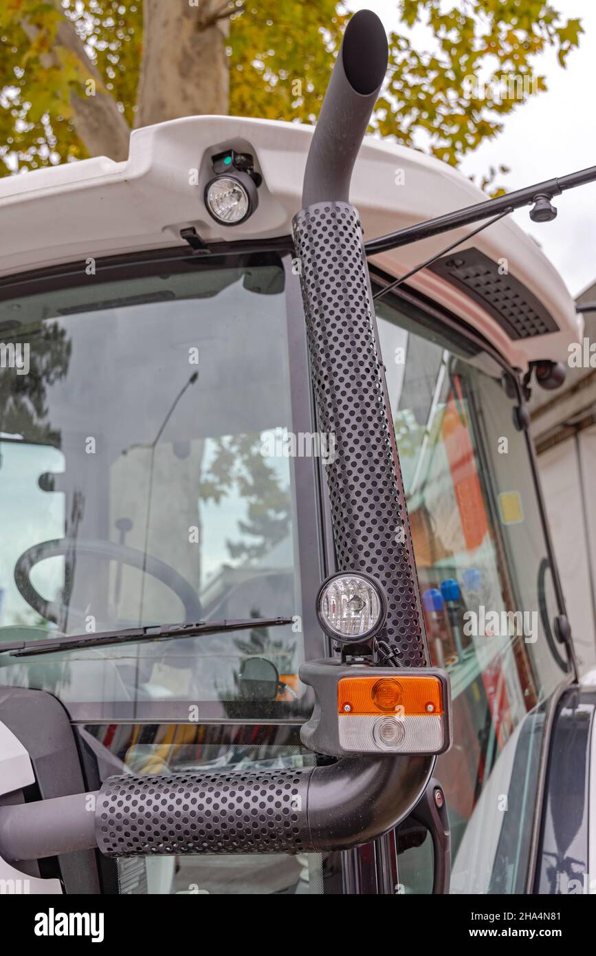 Agriculture Tractor Exhaust Chimney Pipe With Lights Stock Photo - Alamy