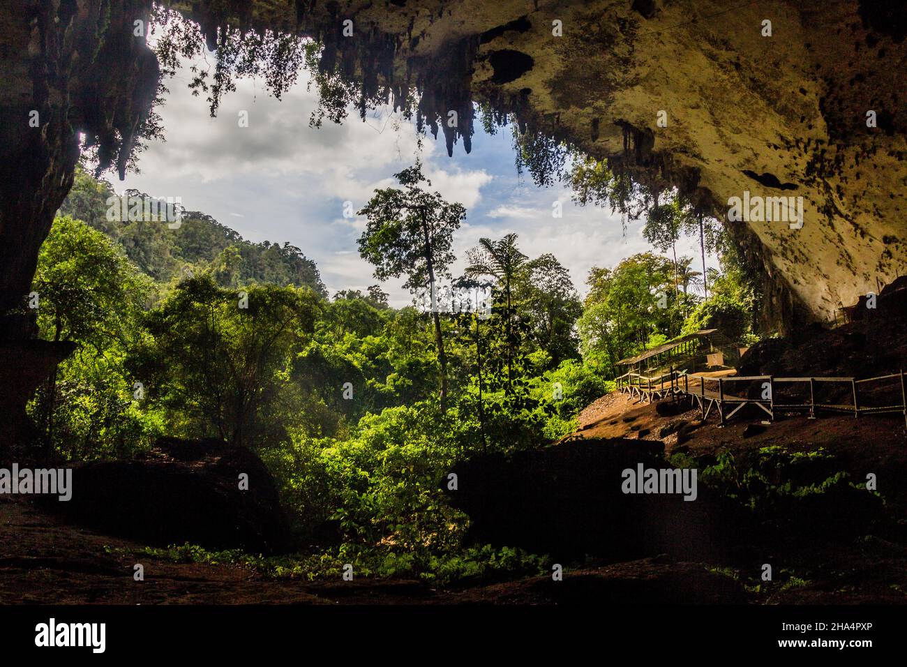 Entrance of the Great Cave in Niah National Park, Malaysia Stock Photo ...