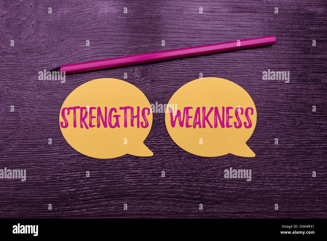 Conceptual display Strengths Weakness. Word Written on Opportunity and ...