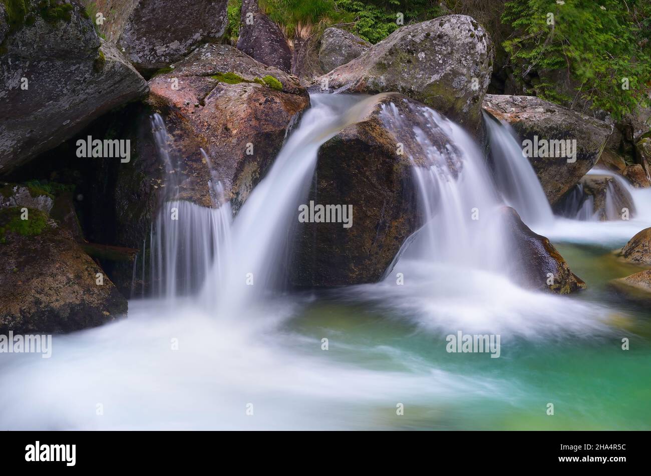 Beautiful cascade mountain river. little Falls Stock Photo - Alamy