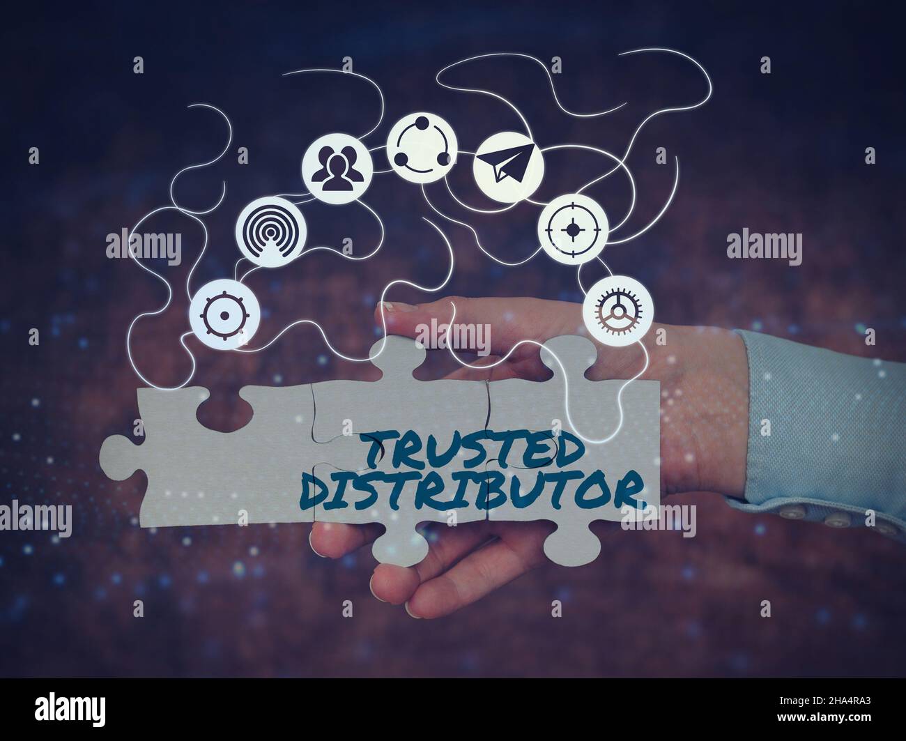 Hand writing sign Trusted Distributor. Business overview Authorized ...