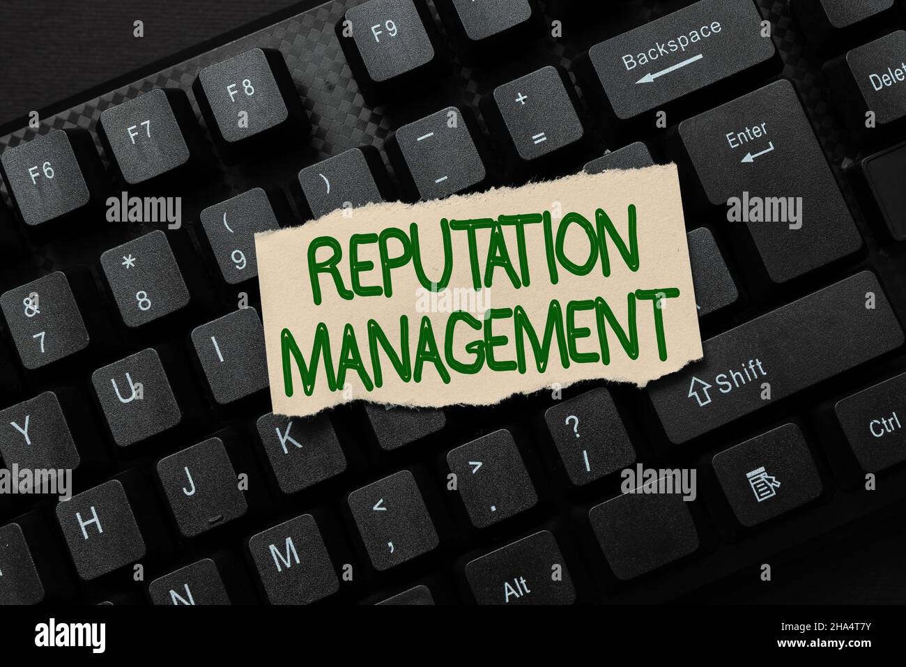 Text sign showing Reputation Management. Business approach Influence ...