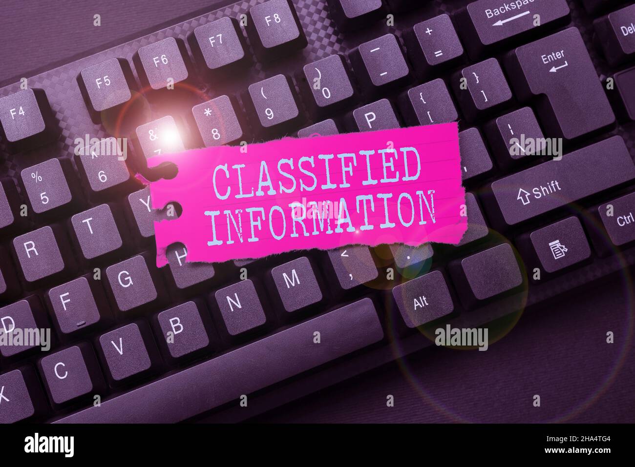 Handwriting text Classified Information. Word Written on Sensitive Data ...