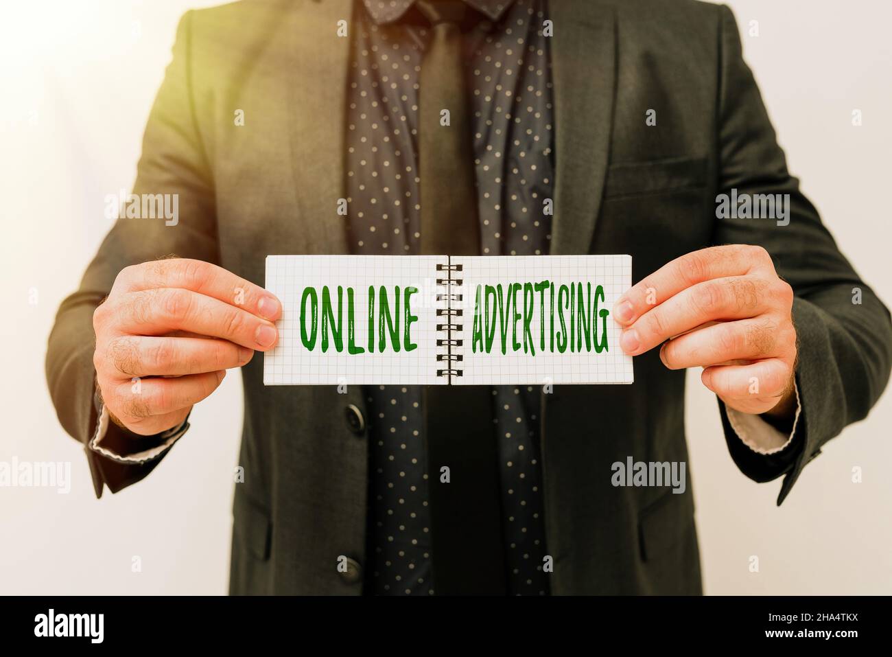 Hand writing sign Online Advertising. Word for Internet Web Marketing ...