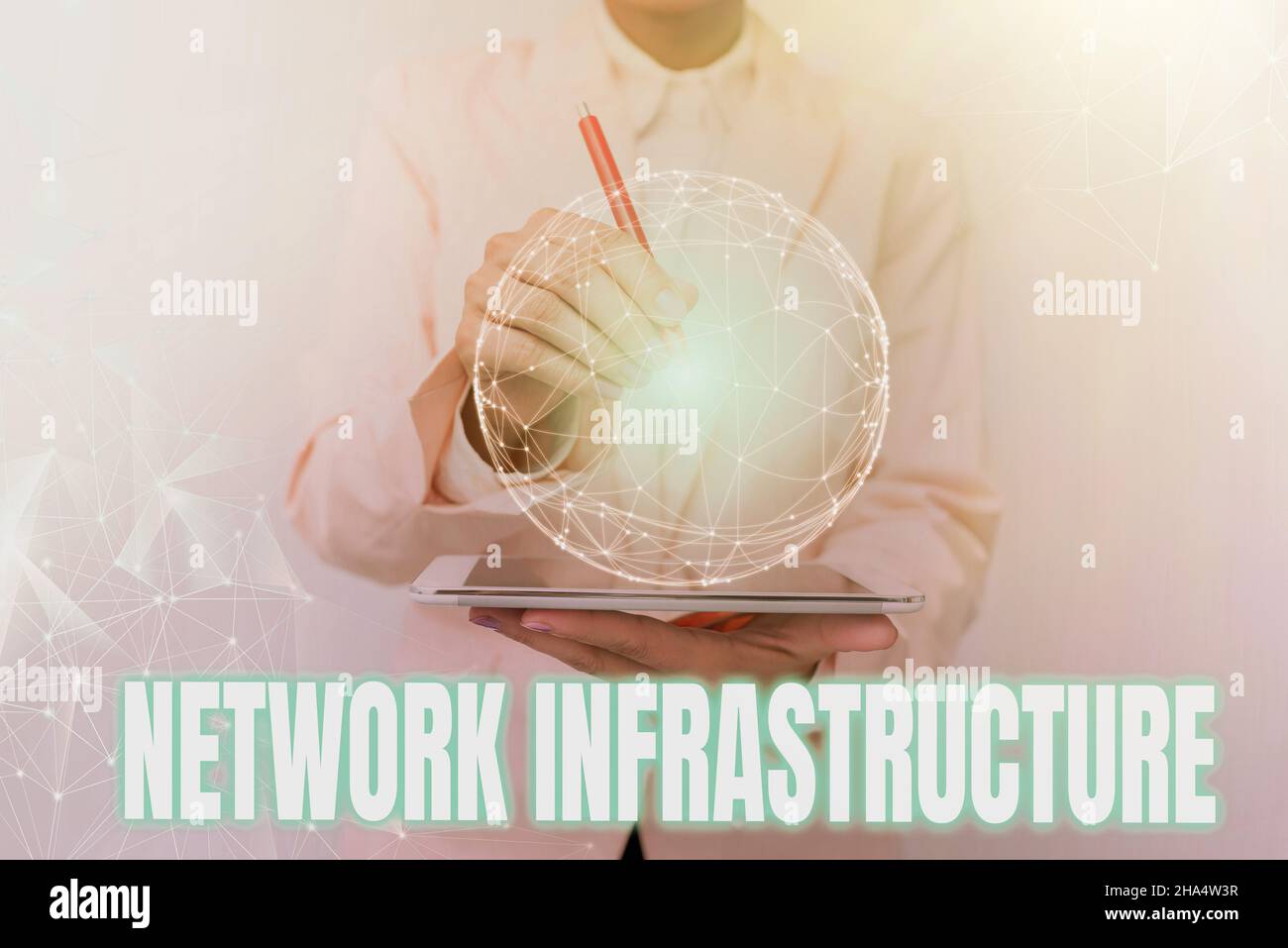 Writing Displaying Text Network Infrastructure Concept Meaning Hardware And Software Resources