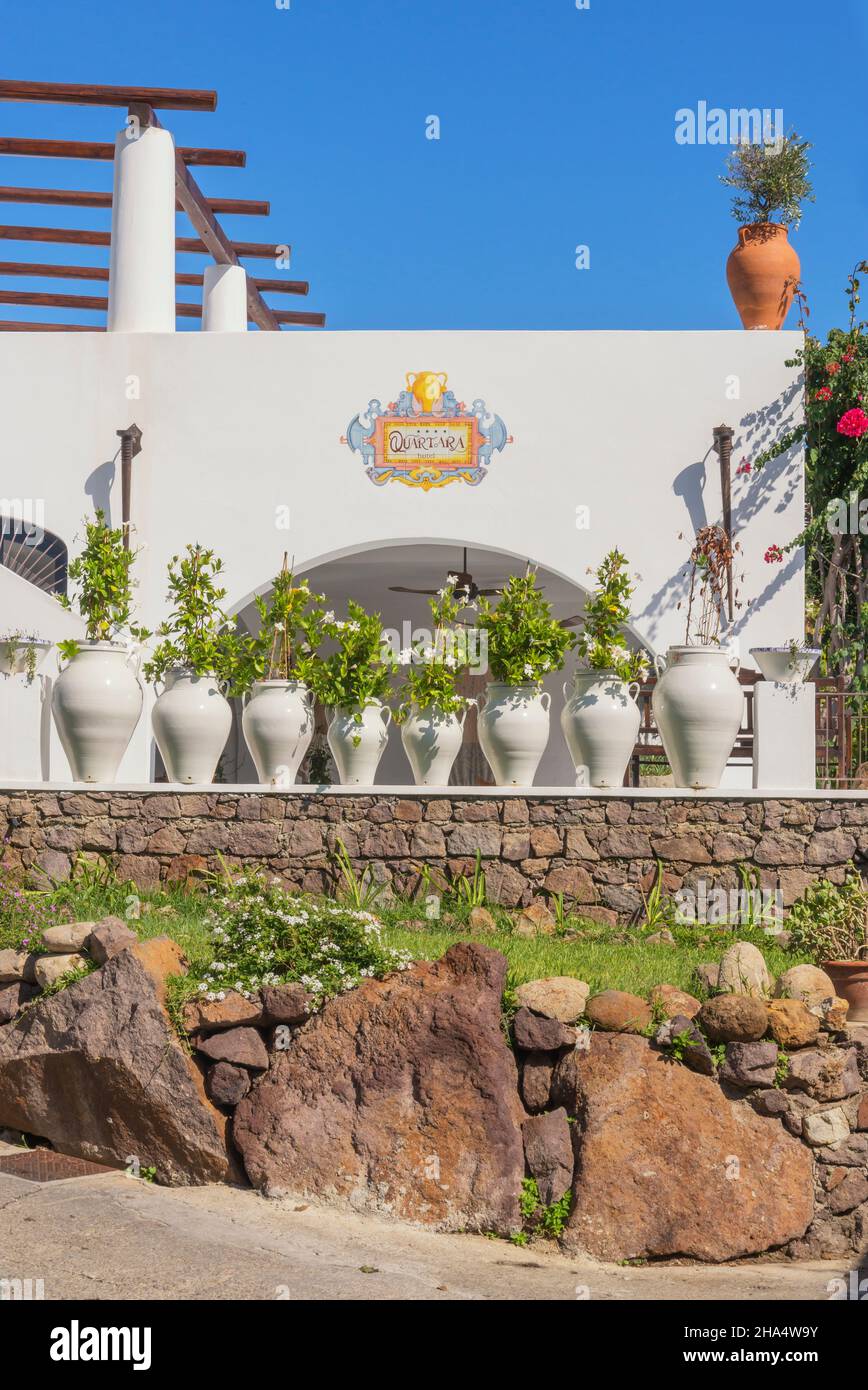 Traditional architecture, Panarea, Aeolian Islands, Sicily, Italy Stock ...