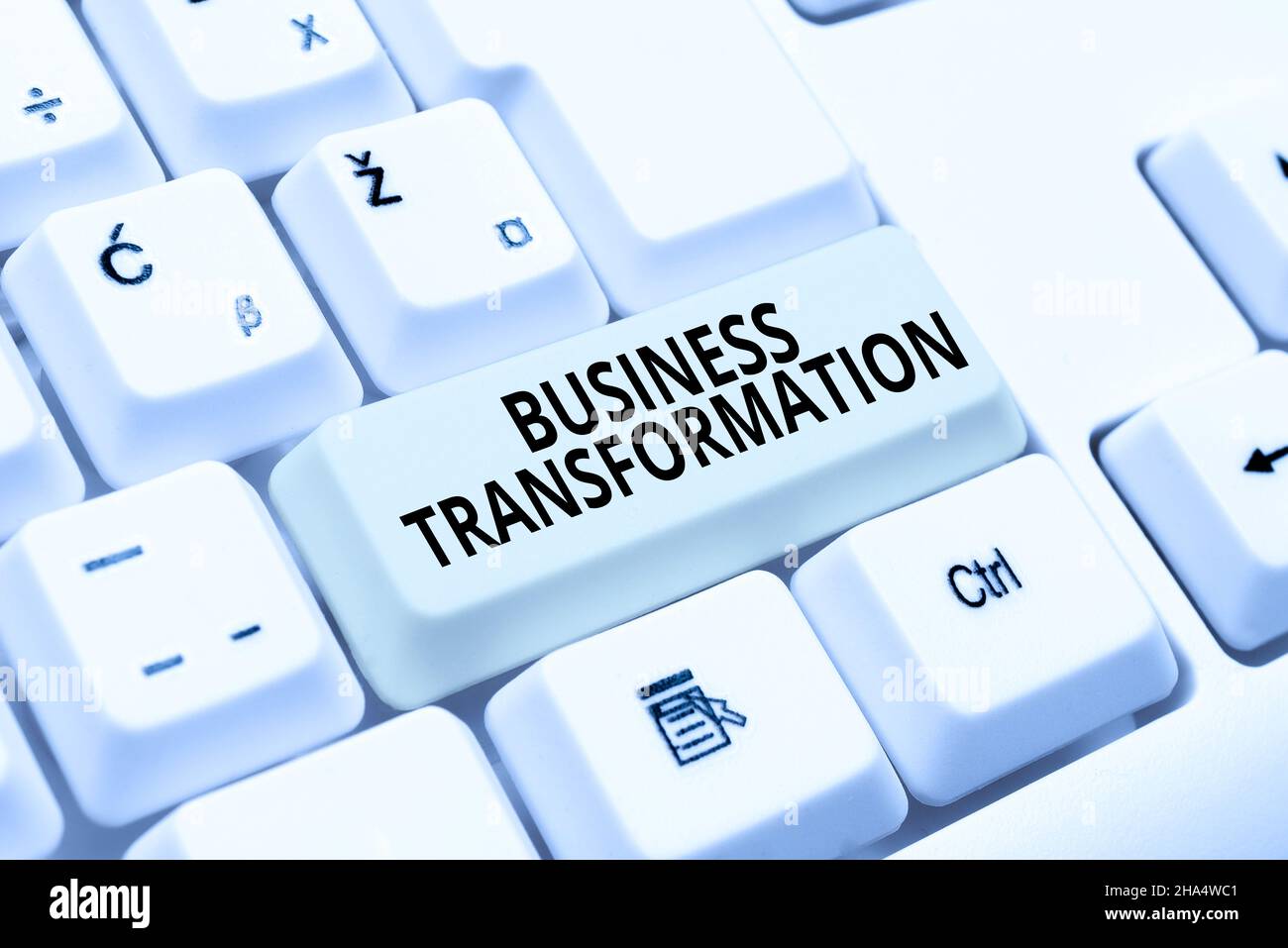 Conceptual caption Business Transformation. Business overview Align ...