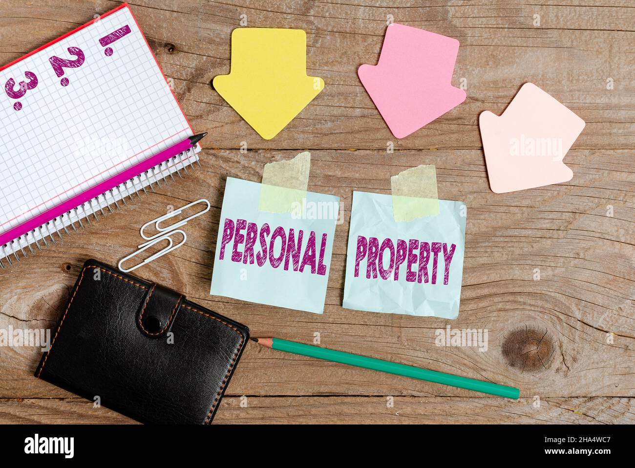 Text caption presenting Personal Property. Business idea Things that ...