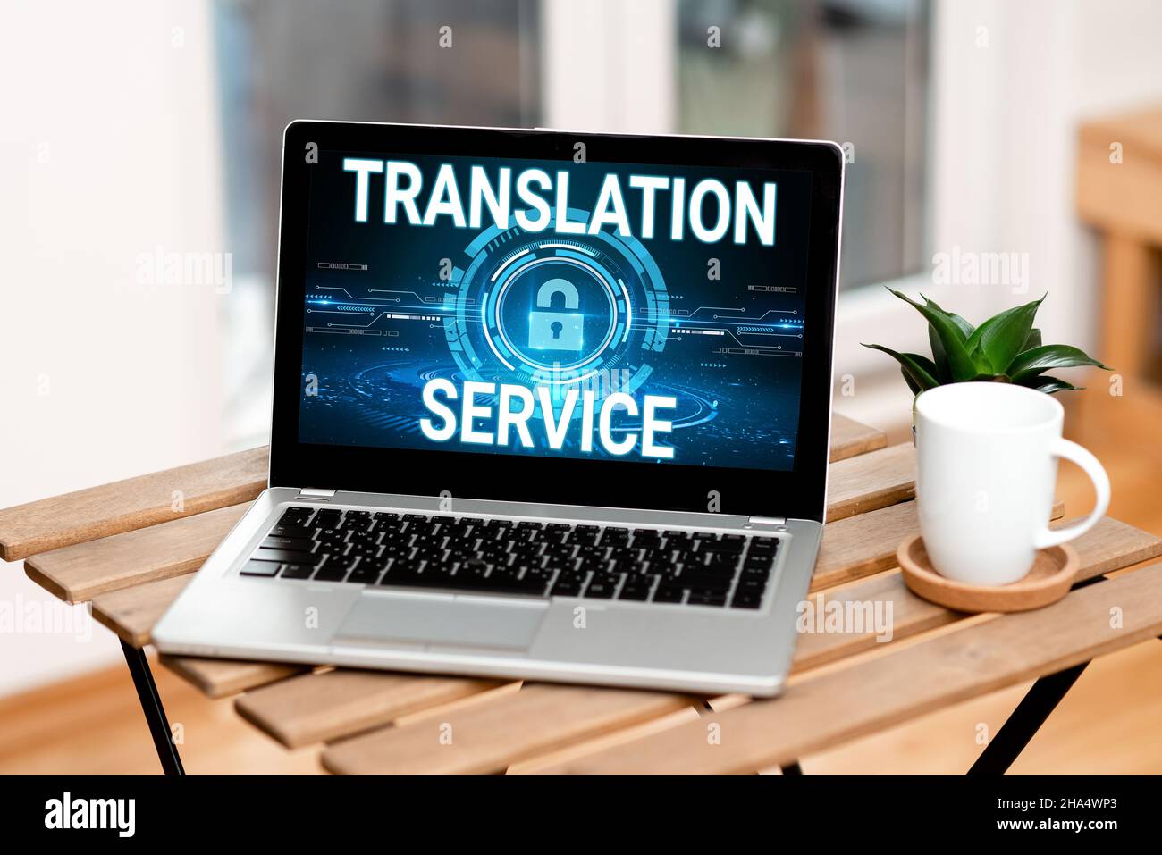 Conceptual display Translation Service. Word Written on the Equivalent ...