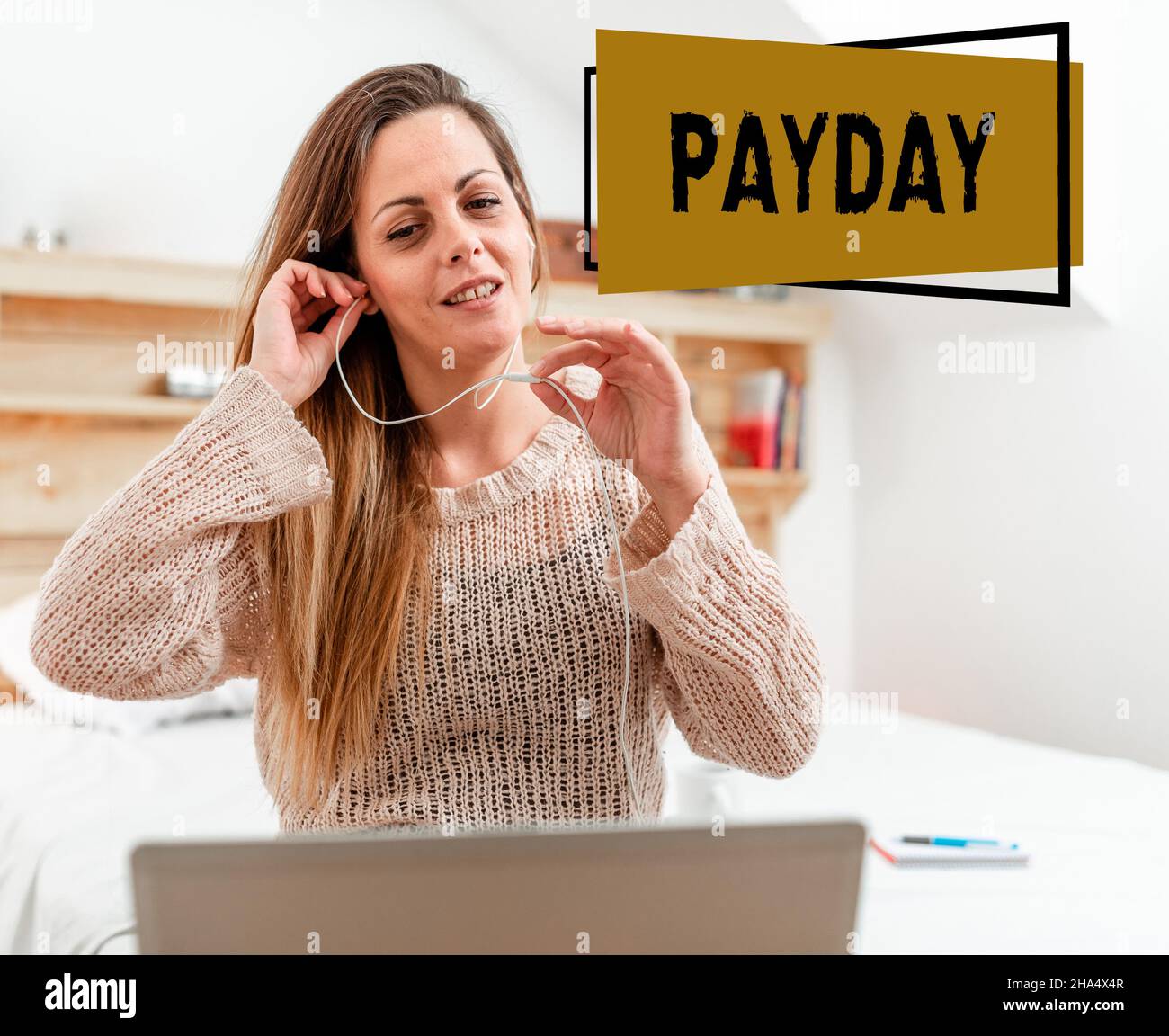Sign displaying Payday. Business idea a day on which someone is paid or ...