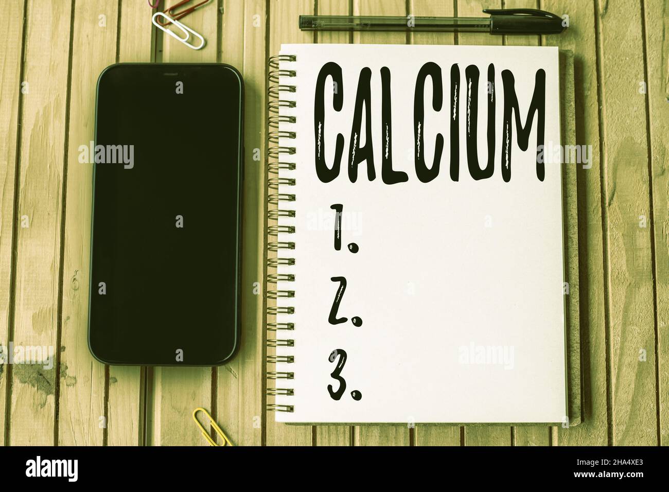 Text sign showing Calcium. Conceptual photo fifth most abundant element ...