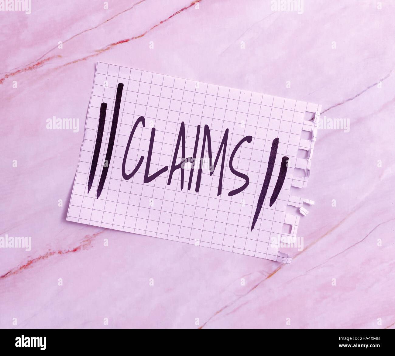 Sign displaying Claims. Word Written on state or assert that something ...